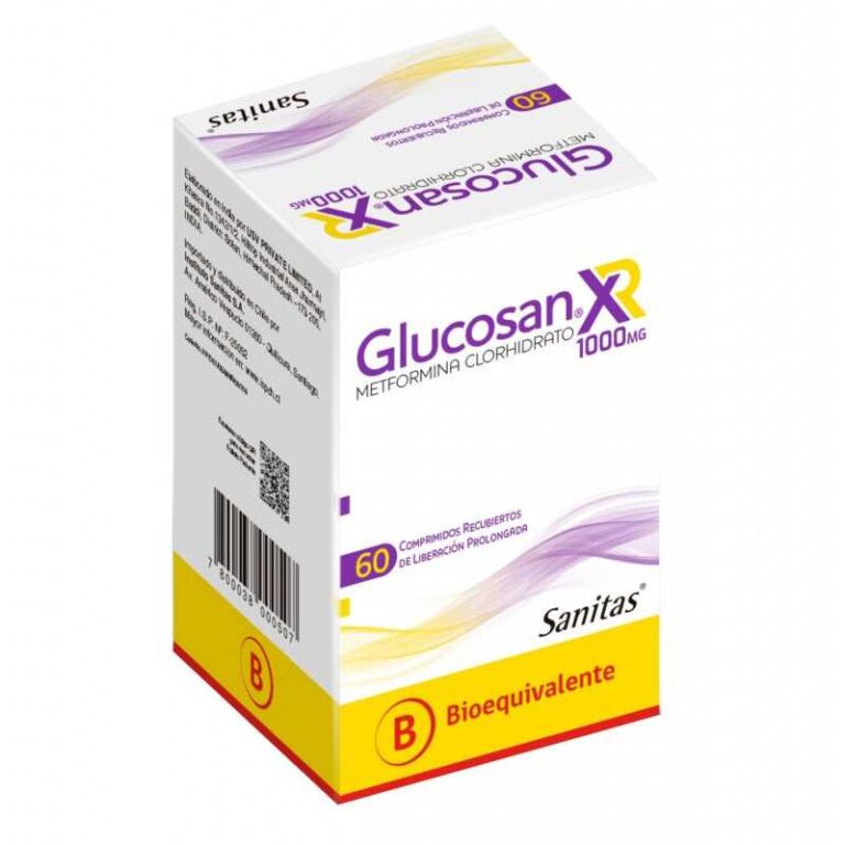 GLUCOSAN XR COMPRIMIDOS 1000 MG X 60 - Farmacias Roraima