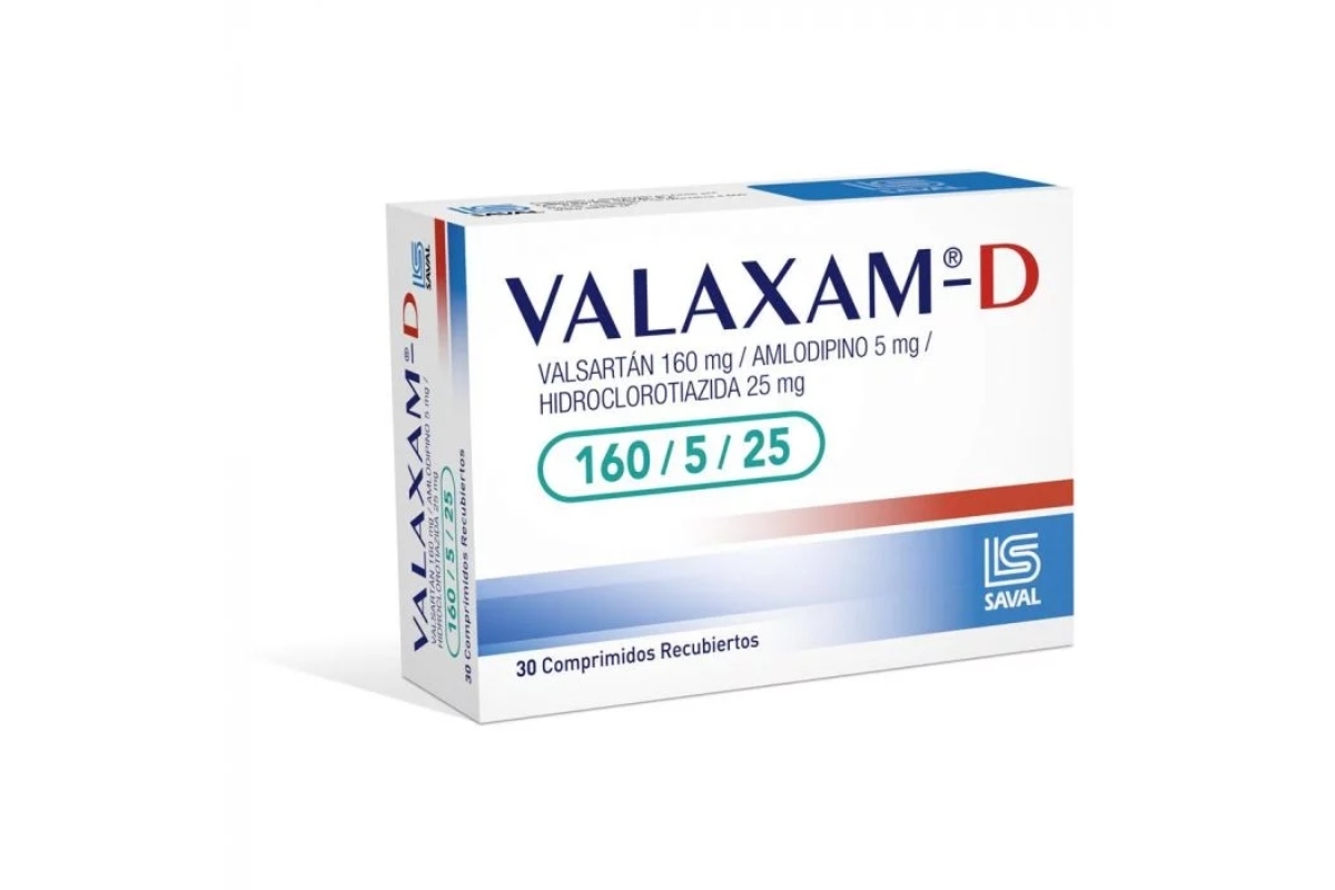 VALAXAM-D COMPRIMIDOS 160/5/25 MG X 30 - Farmacias Roraima