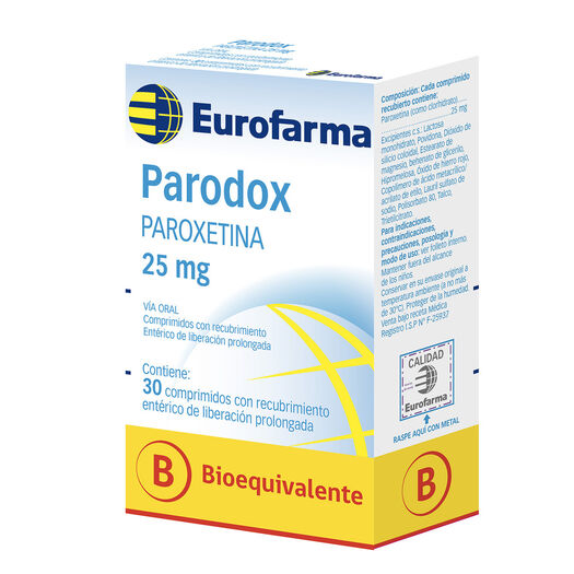 PARODOX LP COMPRIMIDOS 25 MG X 30 - Farmacias Roraima